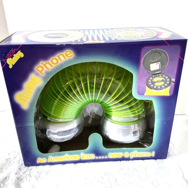 VINTAGE TELEPHONE ORIGINAL Neon Green Slinky Phone 1999 James Ind New ...