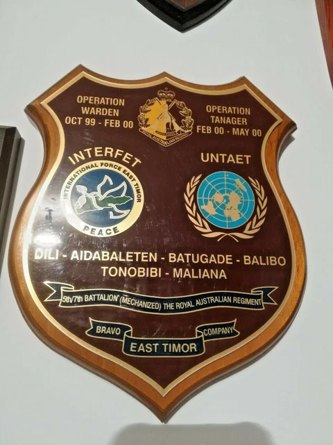 CREST INTERFET MISS.ONU In Est Timor Royal Australian Rgt. Wall Plaque ...