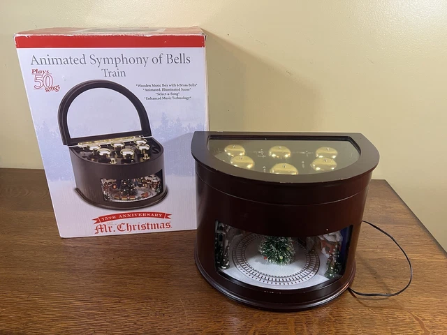 MR CHRISTMAS ANIMATED Symphony Of Bells Train 50 Songs Music Box Works ...