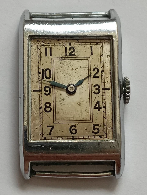 VINTAGE SWISS MADE Rare ART DECO TANK watch military 30's WWII nice ...