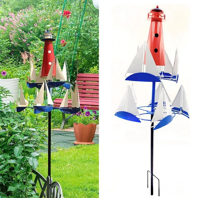 STRUCTURE EN FER color?? ext??rieur voilier moulin ?? vent ornement style unique EUR 36,41 ...
