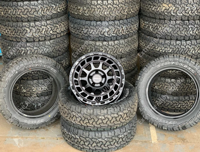 17& BLACK SWAMPER Alloy Wheels Ford Transit MK6 MK7 MK8 + All Terrain ...