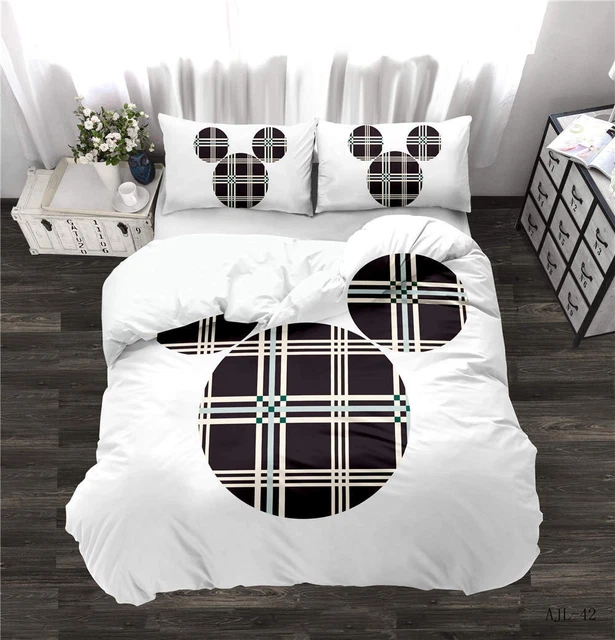 MICKEY MOUSE HEAD 3D Quilt Duvet Doona Cover Set Single Double Queen ...