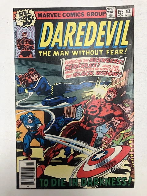 DAREDEVIL #155 VF- AVENGERS VEUVE NOIRE HERCULES DEATH-STALKER 1978 ...
