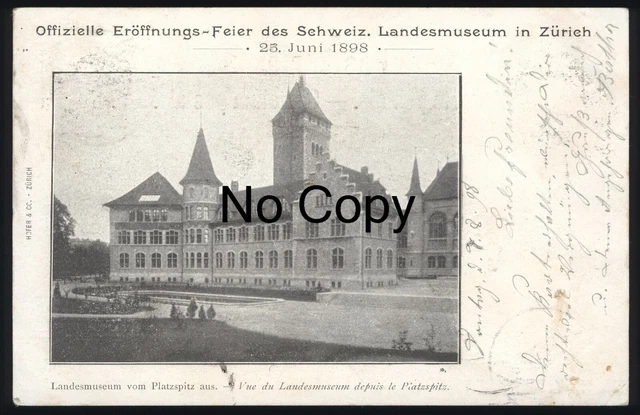 CARTE POSTALE ZURICH cérémonie d'ouverture Suisse. Landesmuseum 25 juin 1898 gel 1898 EUR 7,50 ...