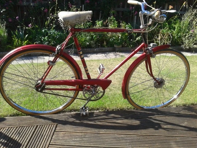 RALEIGH CLASSIC 3-SPEED Bicycle, red, fair condition for age - 1960's ...