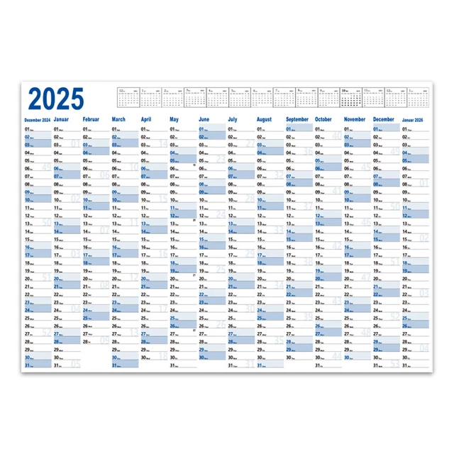2025 ANNUAL PLANNER Calendar Wall Chart To Do List Planner Target Sheet ...