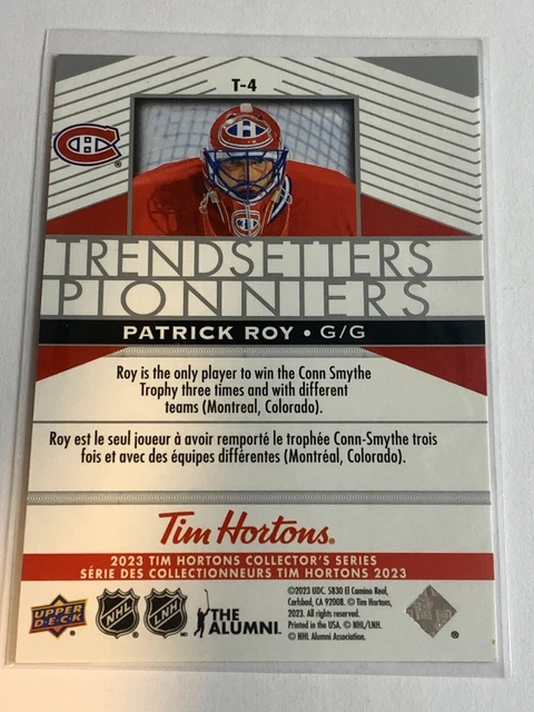PATRICK ROY 2022-23 Upper Deck Tim Hortons Legends Trendsetters #T4 EUR 4,11 - PicClick IT