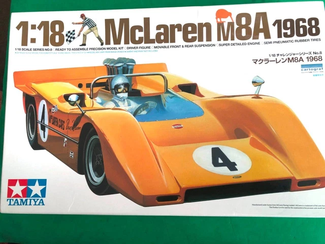 TAMIYA CARTOGRAF 1/18 scale McLAREN M8A 1968 CAN-AM RACE CAR MODEL KIT ...