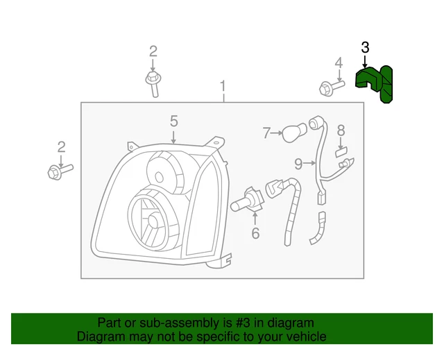 GENUINE GM PASSENGER Side Headlamp Housing Support 15874643 $56.79 ...