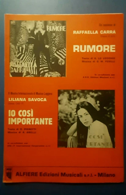 SPARTITO RAFFAELLA CARRA' Rumore Liliana Savoca EUR 15,00 - PicClick IT