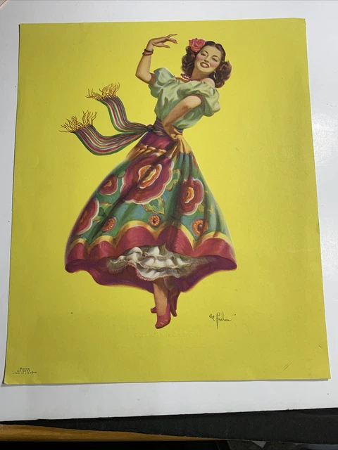 ORIGINAL 1940’S PIN Up Calendar Art Frahm Artist Queen Of Fiesta ...