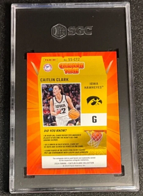 2024 PANINI CAITLIN Clark Col. Crunch Time Vortex Caitlin Clark RC /399 ...