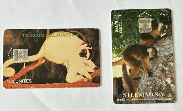 LOT DE 2 télécartes Lémuriens - Telecom Madagascar EUR 0,40 - PicClick FR