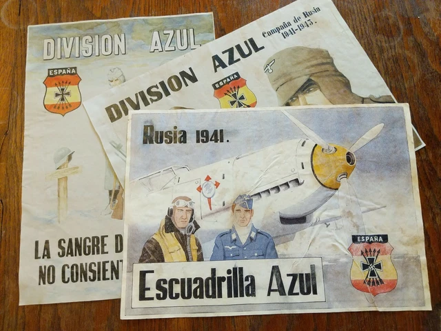 BLUE DIVISION PROPAGANDA Posters. Eastern Front. Franco (3x) $375.00 ...