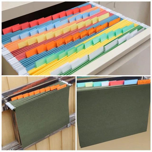 STATIONERY LABELS HANGING File Folder Tabs Blank Inserts Quick ...