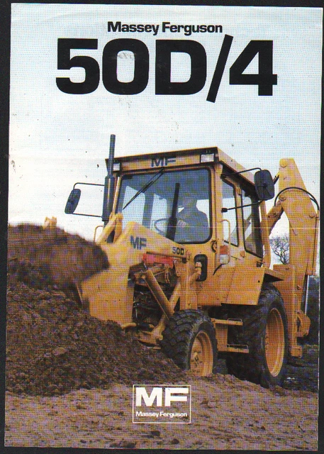 MASSEY FERGUSON 50D/4 Tractor Backhoe Loader Brochure Leaflet £12.00 - PicClick UK