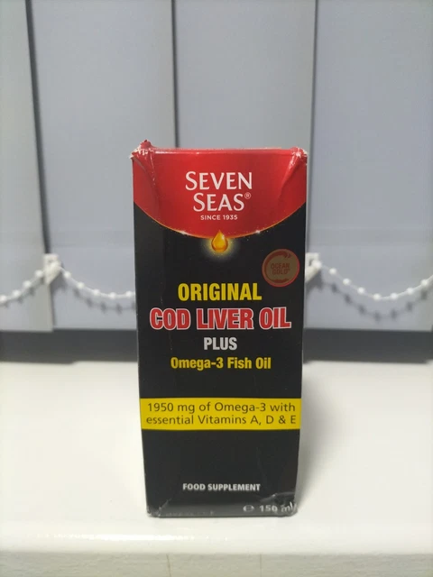 SEVEN SEAS ORIGINAL Pure Cod Liver Oil Plus Omega-3 Fish Oil 150Ml Exp ...