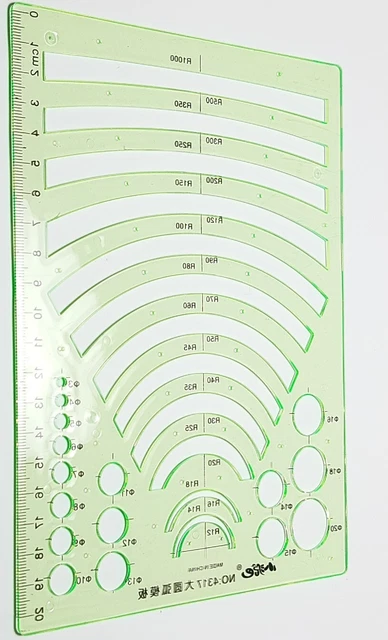 CIRCLE RADIUS STENCIL Arc Template Technical Drawing Drafting Artists ...