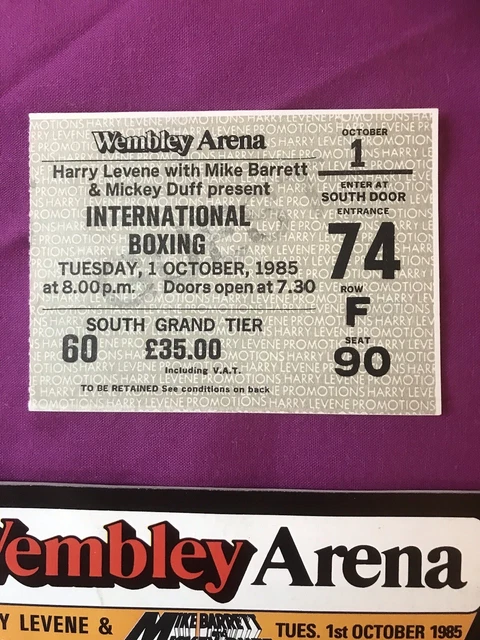 BOXING PROGRAMME + Ticket Frank Bruno V Anders Eklund Heavyweight ...