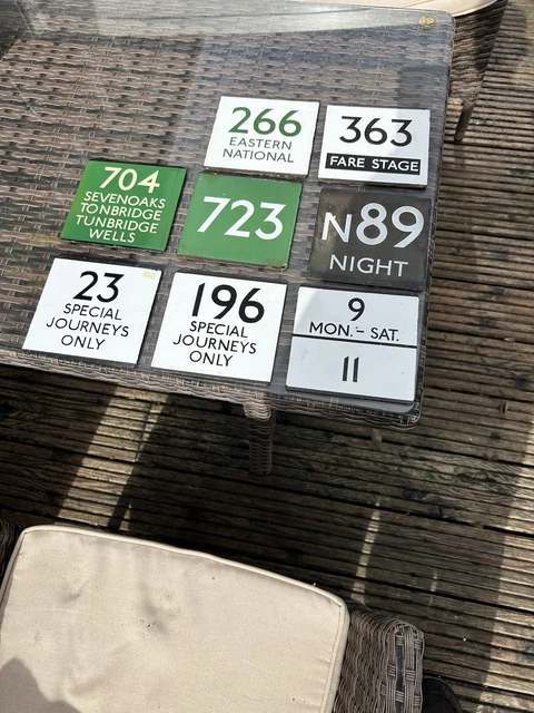 LONDON TRANSPORT BUS STOP ENAMEL E PLATE signs x 8 £170.32 - PicClick UK