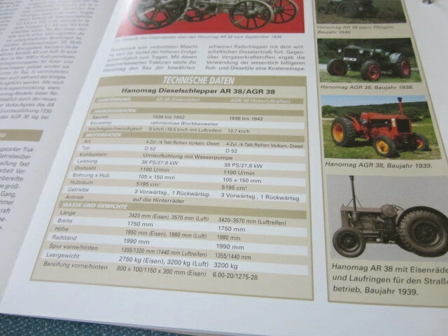 TRAKTOREN DATENBLATT HANOMAG 7 Dieselschlepper AR 38, AGR 38, 1936 EUR ...
