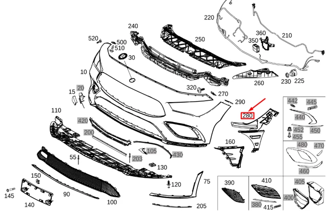 MERCEDES-BENZ CLA C118 Stoßstangenträger vorne rechts A1188853601 NEU ...