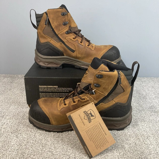 IRISH SETTER WORK Boots MENS 10EE Kasota Side Zip Waterproof Safety Toe ...