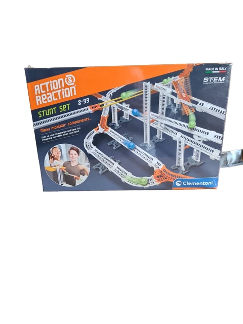 CLEMENTONI ACTION AND Reaction Marble Run Stunt Set New Sealed Modular ...