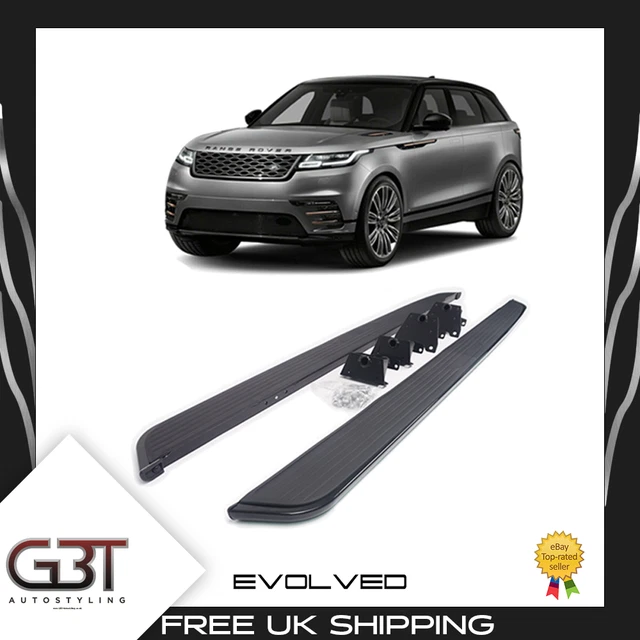 SIDE STEPS FOR Range Rover Velar Aluminium Running Boards All Black UK ...