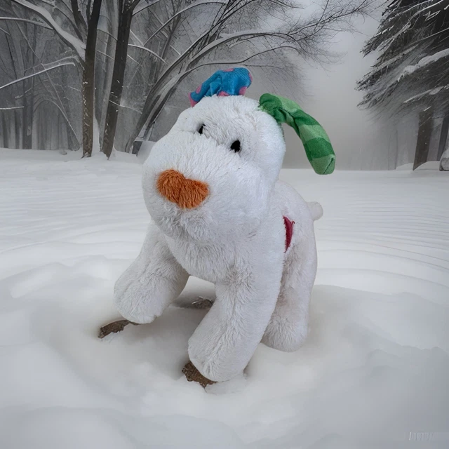 THE SNOWMAN SNOW Dog Plush Soft Toy 2014 Christmas Festive Collectable ...