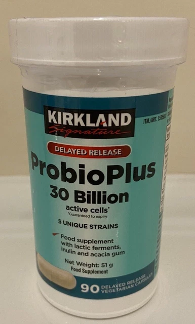 KIRKLAND PROBIOPLUS 30 Billion Probio Plus Food Supplement 90 Capsules ...