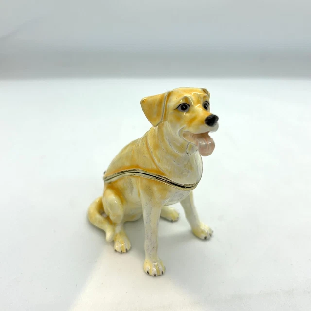 JULIANA TREASURED TRINKETS - Golden Labrador Dog Trinket Box Enamel ...