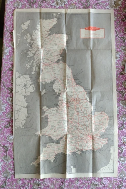BRITISH RAILWAYS MAP Of Great Britain Railway Executive 1949 - Stafford ...