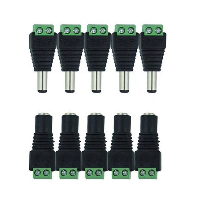 5 PCS CONNECTEUR D'alimentation Mâle Jack Adaptateur De Fiche Source ...