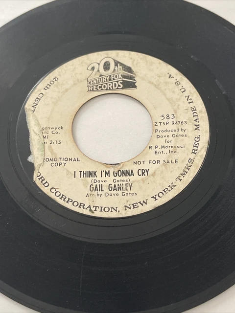 ROCK/TEEN-GAIL GANLEY-I THINK I'm Gonna Cry/Runaway-20Th Century Fox ...