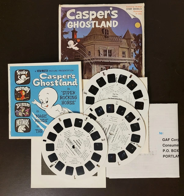 RARE 60'S CARTOON🎬VIEWMASTER 🎬Casper's Ghostland 🎬Scarce, Mint GAF Set ...