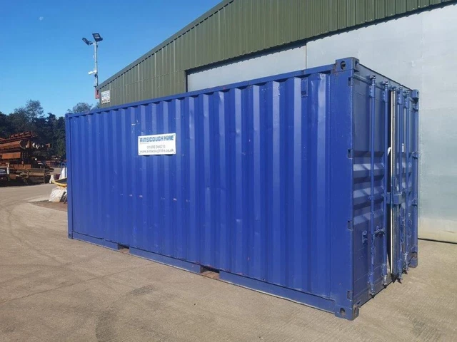 20 FT LONG 8 ft Wide Blue Steel Storage Container With Extension Box ...