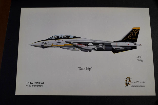 AVIATION ART - F-14A Tomcat VF-33 'Starfighters' like Squadron Prints £ ...