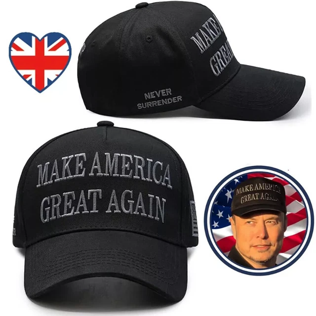DARK MAGA HAT elon musk donald trump cap make America Great Again usa ...
