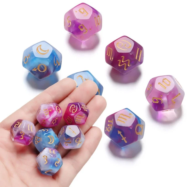 12 Sided Dices Set Astrology Zodiac Dice Constellation Divination Toys