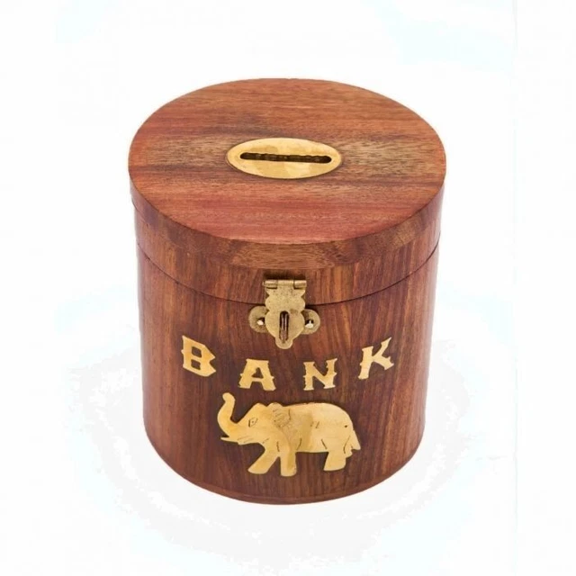 HANDMADE BARREL SHAPED Wooden Money Saving Boxes/Piggy Banks for Kids ...