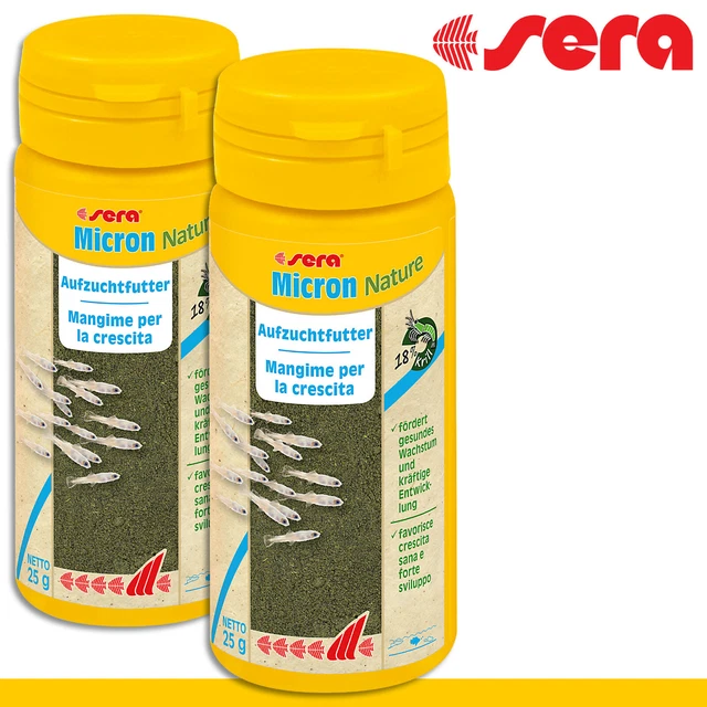 SERA 2X 50ML Micron Naturel Alimentation D'Élevage Poissons Aquarium ...