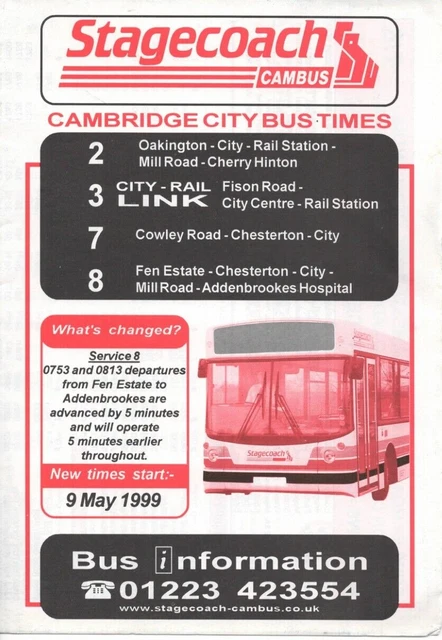 STAGECOACH CAMBUS BUS Timetable - 2/3 - Cambridge-Addenbrookes - May ...