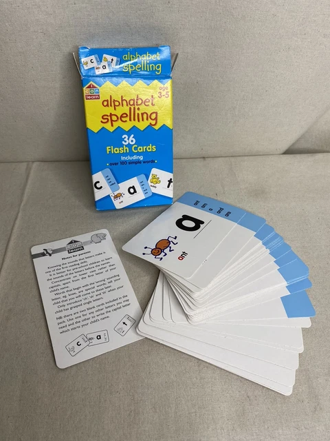 ALPHABET SPELLING FLASH Cards 36 Simple Words Ages 3-5 Pre School ...