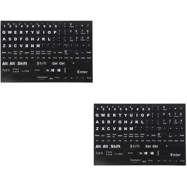 2 SHEETS PVC English Keyboard Stickers by Letter Replacement £6.11 ...