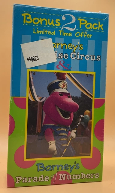 BARNEY - EXERCISE Circus/Parade of Numbers VHS 1996 2-Tape Set *SEALED* Barney's $95.91 ...