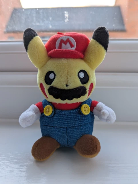 RARE MARIO X Pikachu JAPAN OFFICIAL Pokemon Center Original Plush Doll ...
