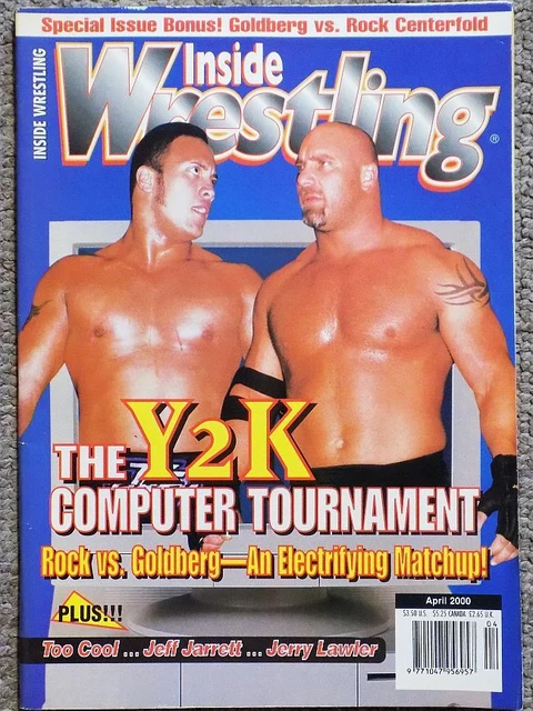 INSIDE WRESTLING MAGAZINE April 2000 Rock Goldberg Pro Illustrated Wwf ...