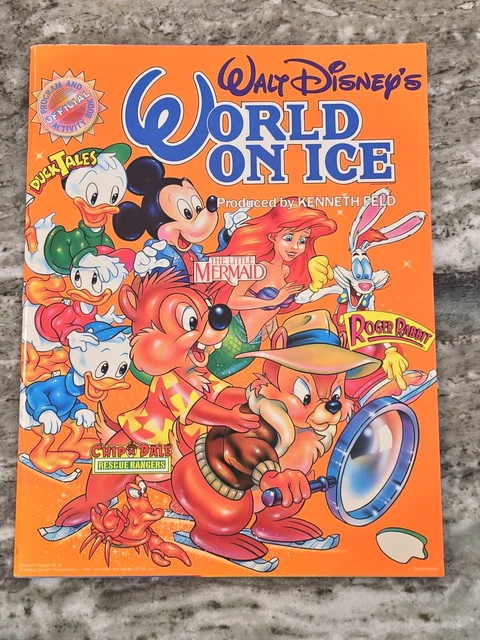 1990 WALT DISNEY'S World on Ice Souvenir Program W/Stickers NEW, GREAT ...